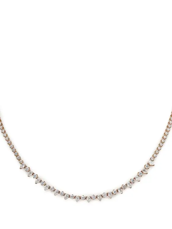 JEWELS AFICIONADO 18kt Rose Gold Diamond Tennis Necklace - Pink