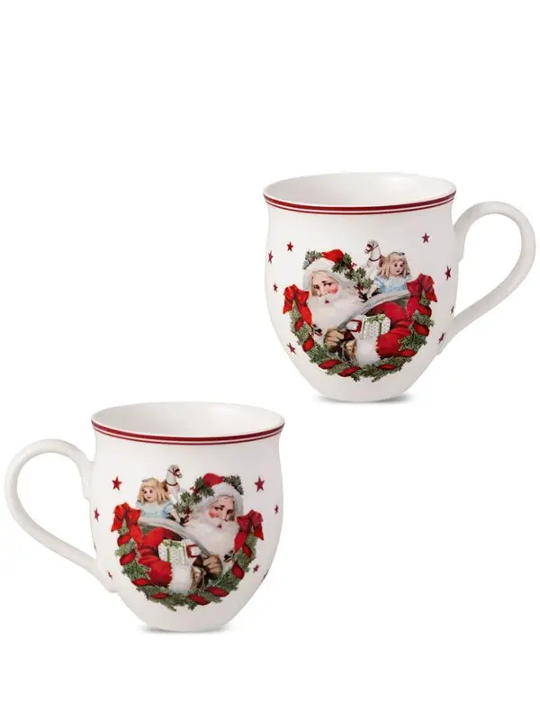 VILLEROY & BOCH Santa & Reindeer Mugs - White