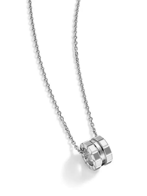 Chopard 18k Gold Ice Cube Pendant Necklace - White