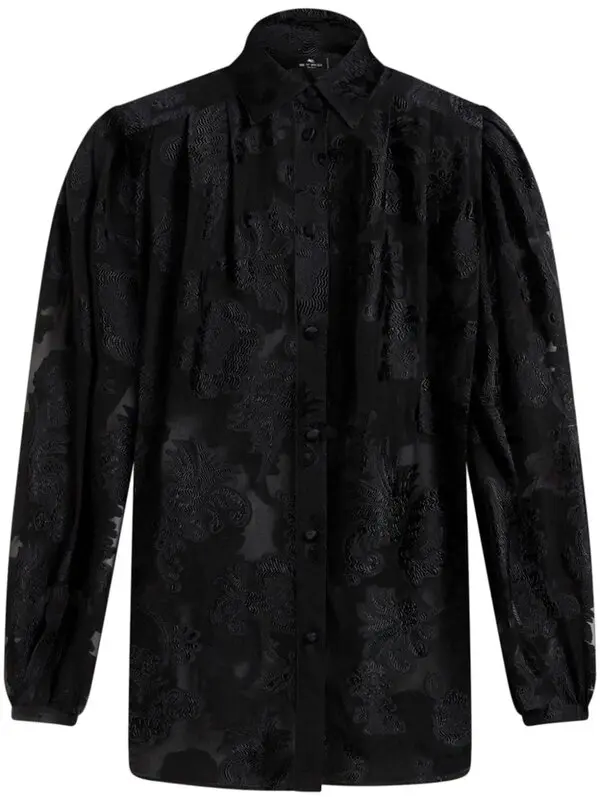 Etro Fil-coupé Effect Chiffon Shirt