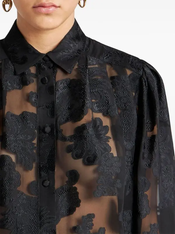 Etro Fil-coupé Effect Chiffon Shirt