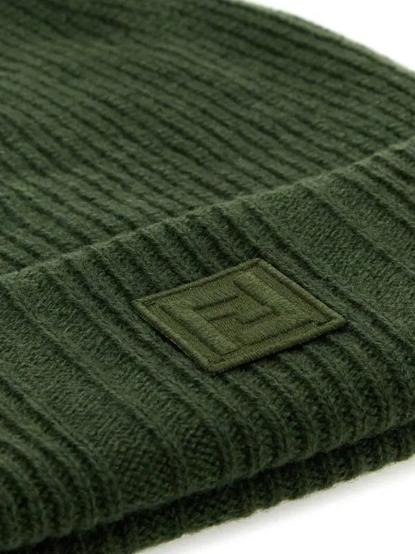Fendi Logo-patch Beanie - Green