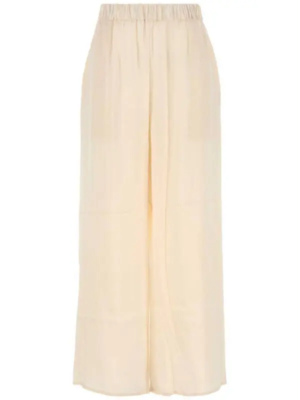 Le Kasha Wide-leg Silk Trousers - Neutrals