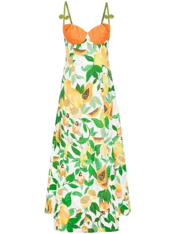 Farm Rio Papaya Salad Maxi Dress In Green - 55% Off | Editorialist