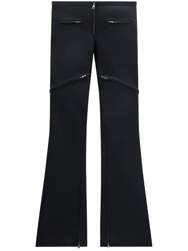 COURREGES Ellipse Low-rise Leather Trousers - Black