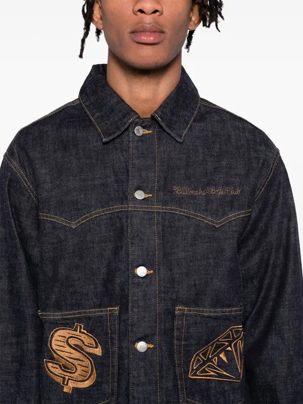 BILLIONAIRE BOYS CLUB Embroidered Denim Jacket