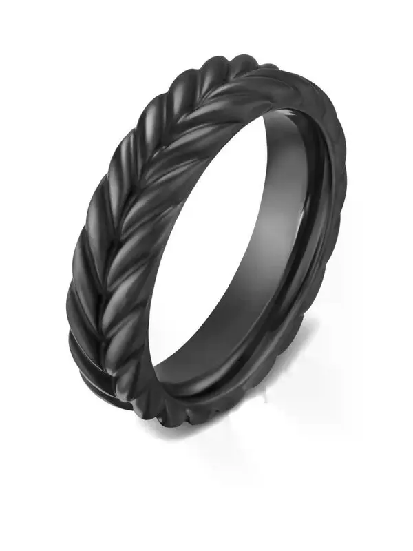 David Yurman Chevron Band Ring - Black