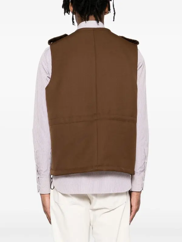 Caruso Padded Gilet - Brown