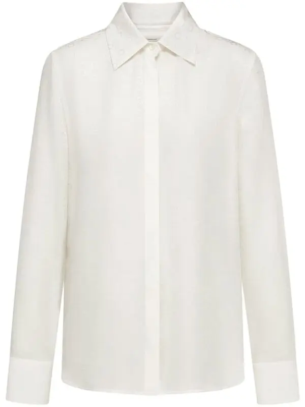 FERRAGAMO Gancini-print Shirt - White