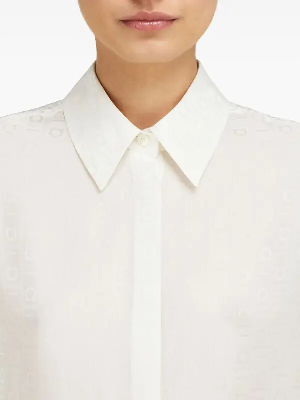 FERRAGAMO Gancini-print Shirt - White