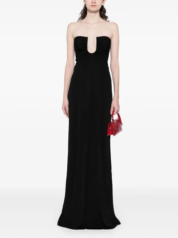 Christopher Esber Arced Palm Strapless Dress - Black