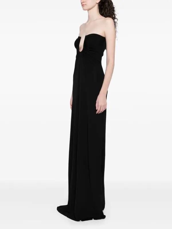 Christopher Esber Arced Palm Strapless Dress - Black