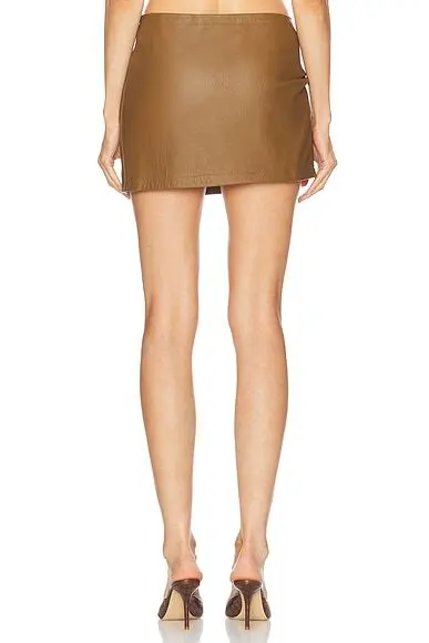 JADE CROPPER Mini Leather Skirt
