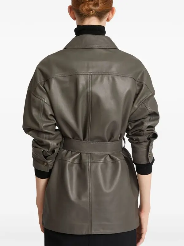 YVES SALOMON Belted Leather Jacket
