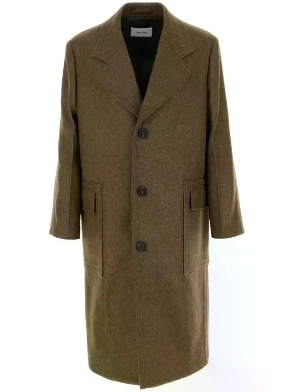 FERRAGAMO Belted Virgin Wool Coat - Brown