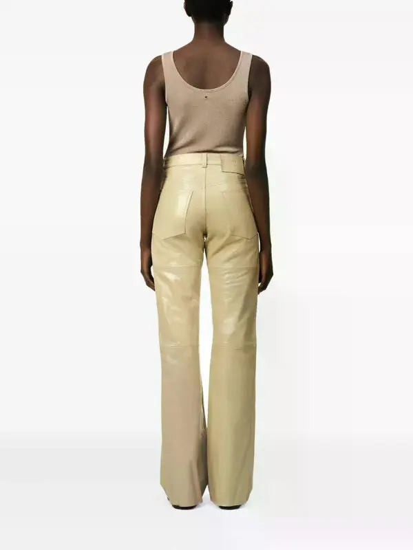 AMI Paris Straight-leg Leather Trousers