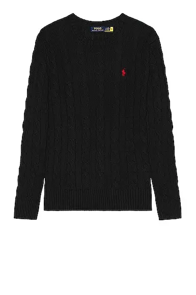 Polo Ralph Lauren Cable Knit Cotton Sweater - Black