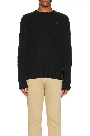 Polo Ralph Lauren Cable Knit Cotton Sweater - Black