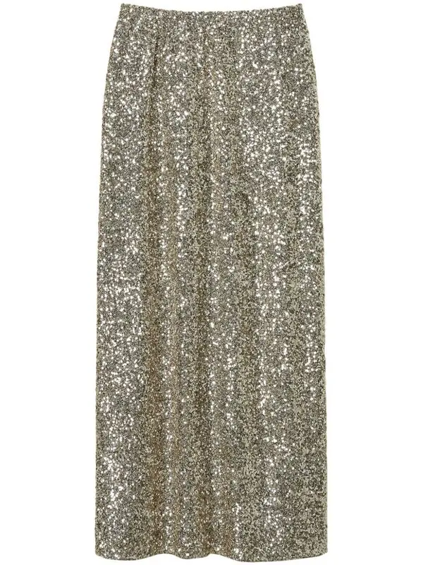 TWINSET Sequin-embellished Maxi Skirt - Gold