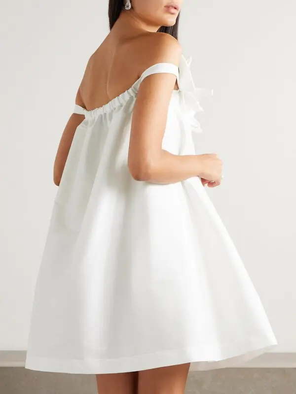 Bernadette Off-the-shoulder Appliquéd Taffeta Mini Dress