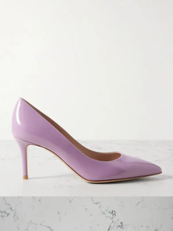 GIANVITO ROSSI 70 Patent-leather Pumps - Purple
