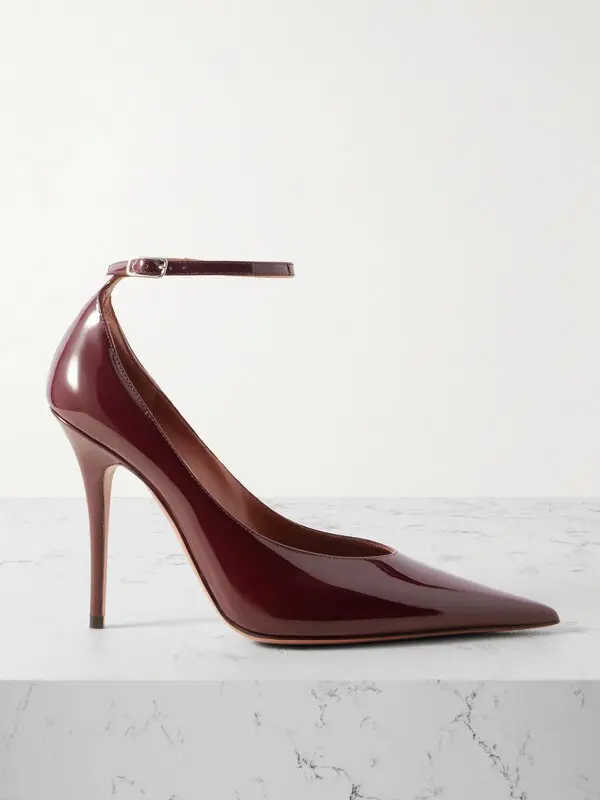 Amina Muaddi Anok Patent-leather Pumps - Burgundy