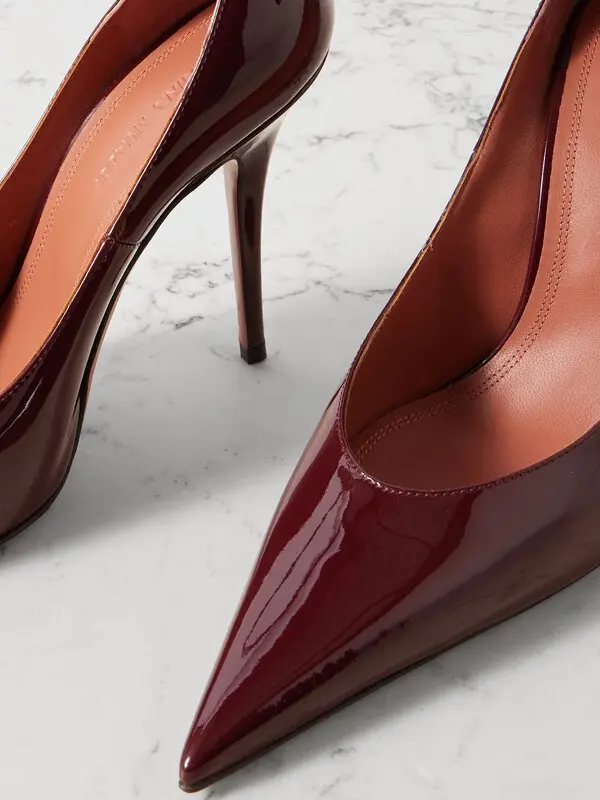 Amina Muaddi Anok Patent-leather Pumps - Burgundy