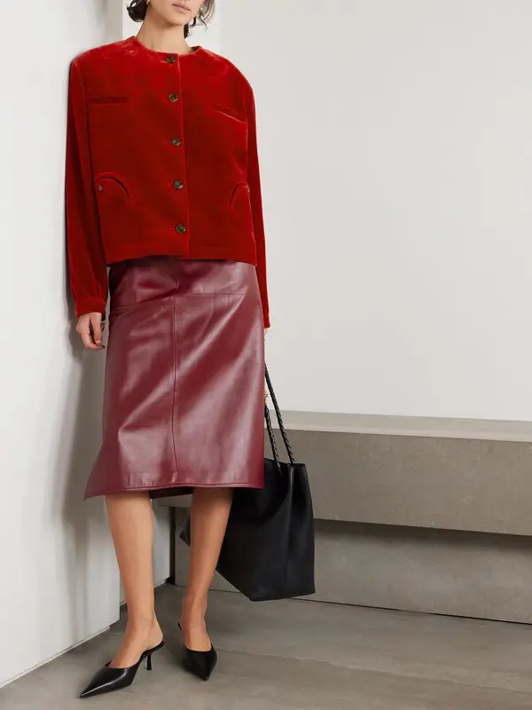 BLAZÉ MILANO Jealousy Cotton-velvet Jacket - Red