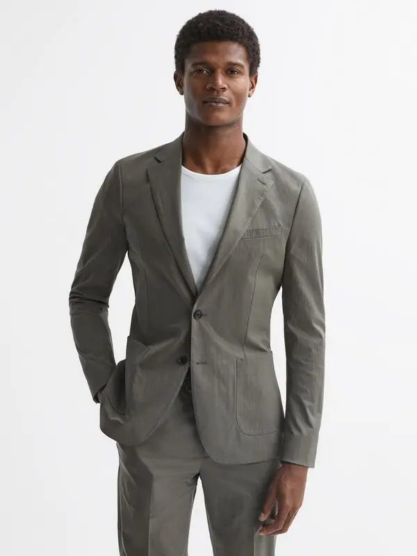 REISS Hatfield Single Breasted Technical Slim Fit Blazer