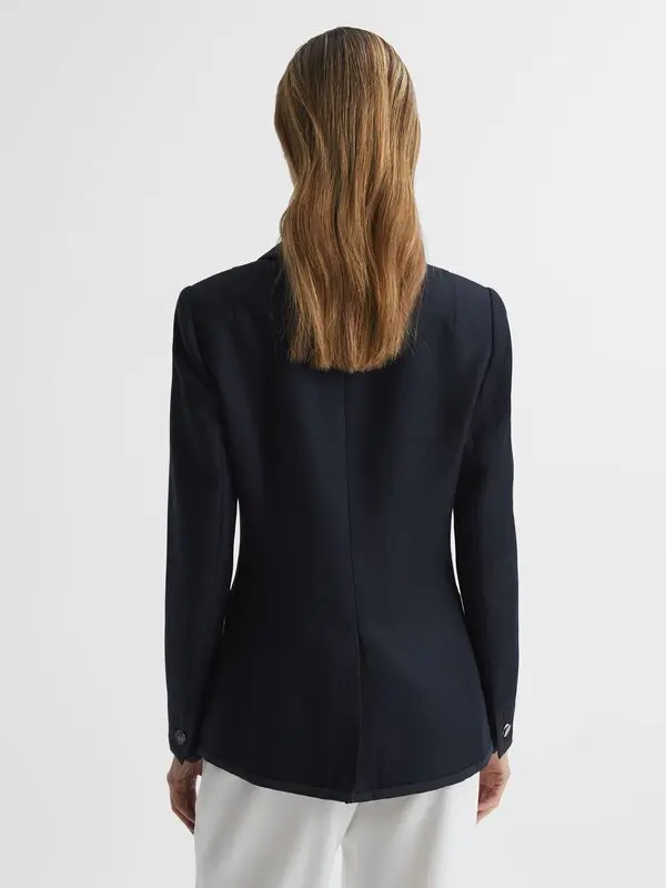 REISS Larsson Double-breasted Twill Blazer