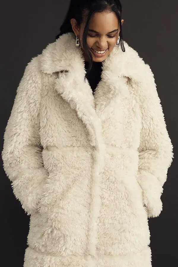 Badgley Mischka Yara Luxe Faux-fur Coat Jacket