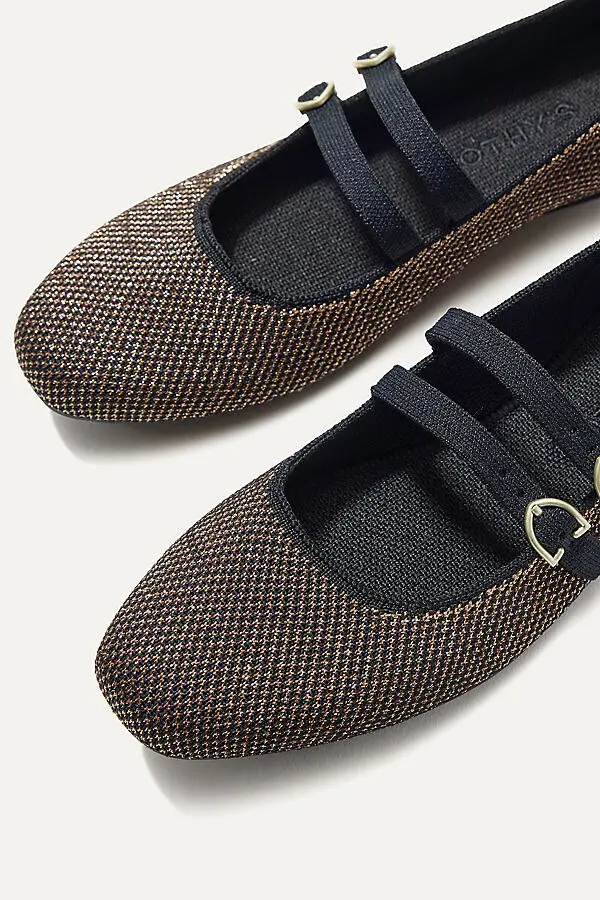 Rothy's The Double Buckle Mary Jane Flats - Bronze