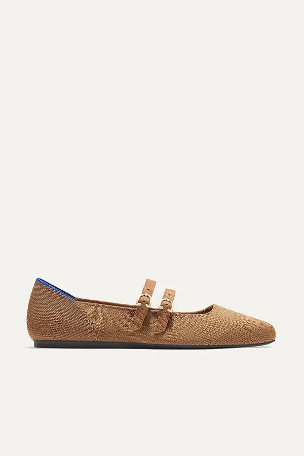 Rothy's Double Buckle Mary Jane Flats - Tan
