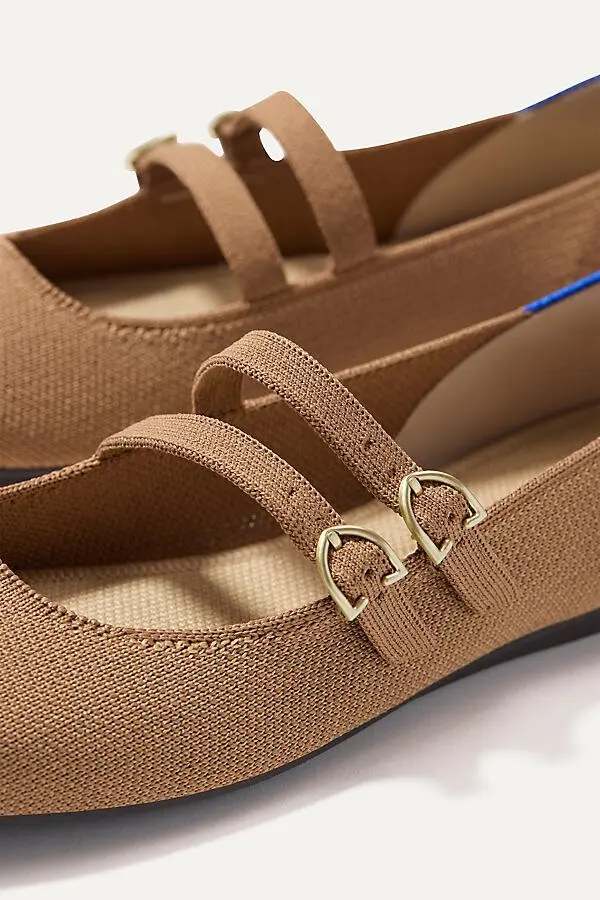 Rothy's Double Buckle Mary Jane Flats - Tan
