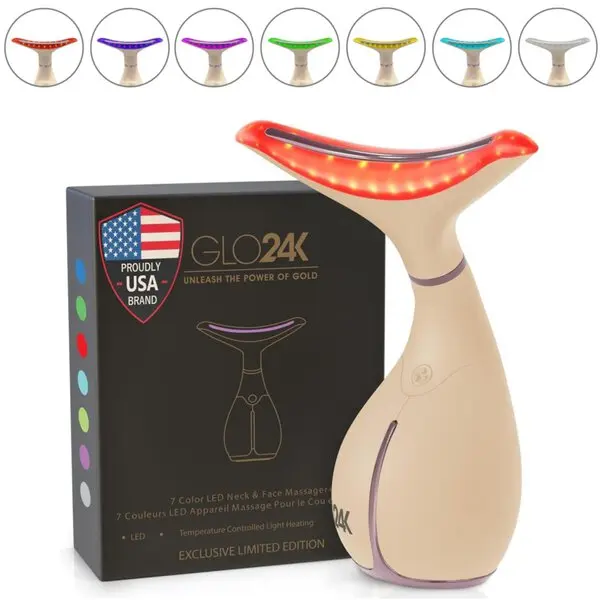 GLO24K 7 Color Led Neck And Face Beauty Device - No Color