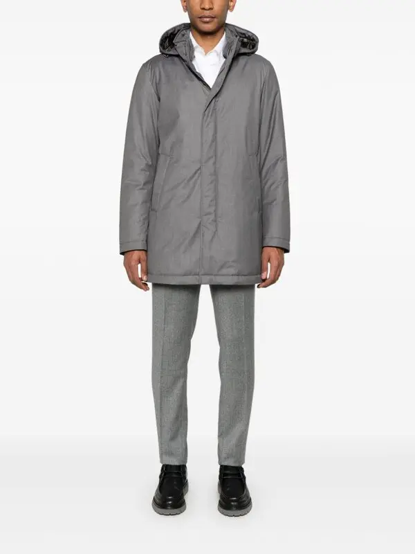 Herno Zip Closure Long Hooded Jacket