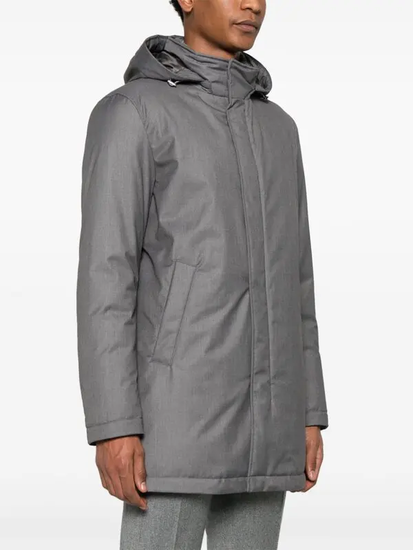 Herno Zip Closure Long Hooded Jacket