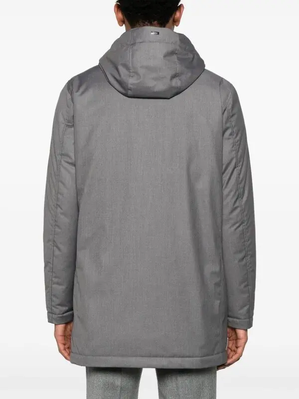 Herno Zip Closure Long Hooded Jacket