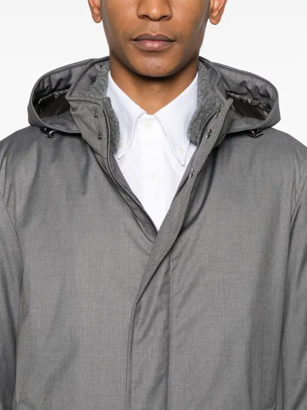 Herno Zip Closure Long Hooded Jacket