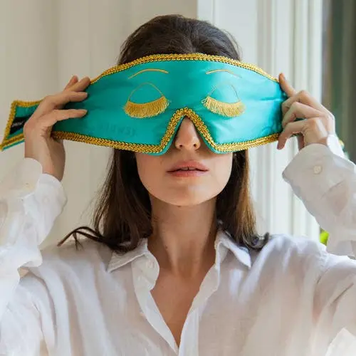 DROWSY SLEEP CO. Silk Sleep Mask - Turquoise