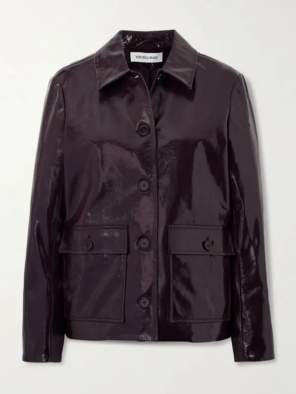 Veronica Beard Faux Leather Boxy Jacket