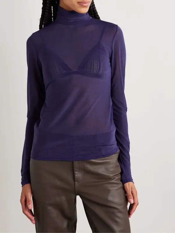 16Arlington Isse Stretch-jersey Turtleneck Top