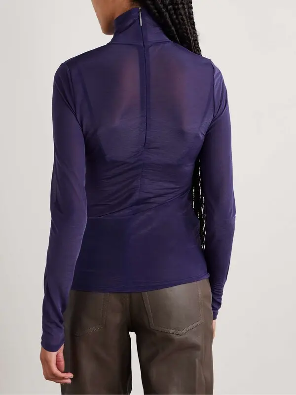 16Arlington Isse Stretch-jersey Turtleneck Top