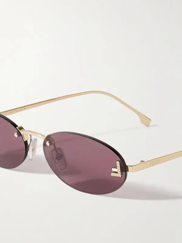 Fendi Rimless Oval Sunglasses - Gold