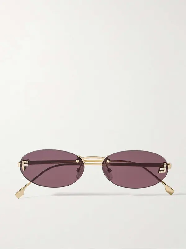 Fendi Rimless Oval Sunglasses - Gold