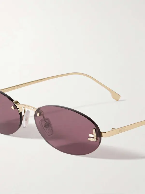 Fendi Rimless Oval Sunglasses - Gold