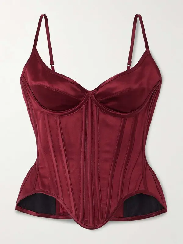 WIEDERHOEFT Salon Silk-satin Bustier Top