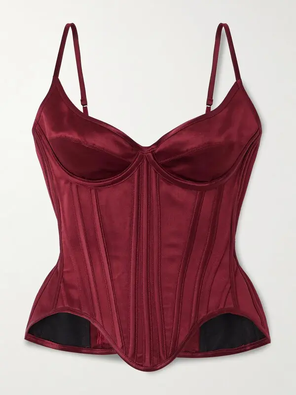 WIEDERHOEFT Salon Silk-satin Bustier Top