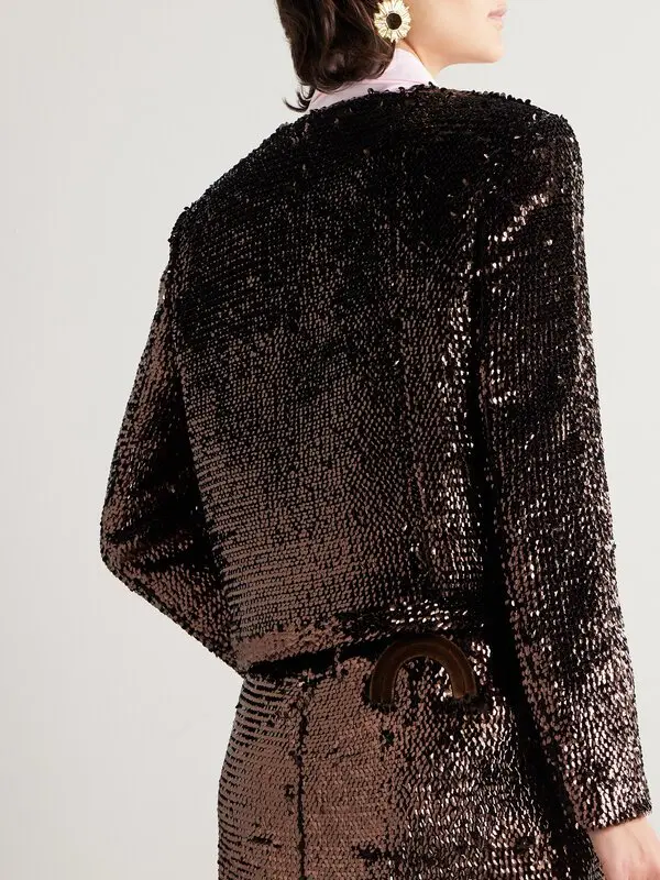 BLAZÉ MILANO Tropicana Shamo Sequined Jacket - Brown