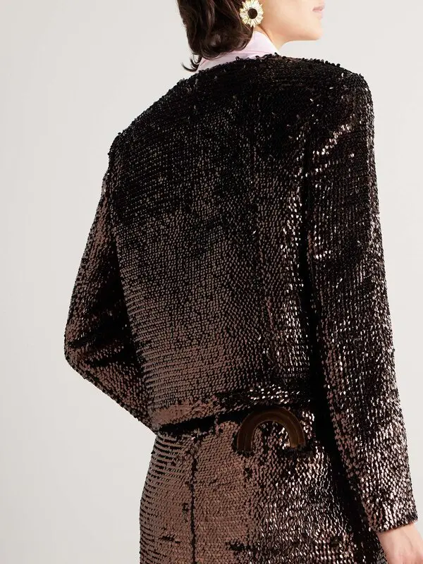 BLAZÉ MILANO Tropicana Shamo Sequined Jacket - Brown